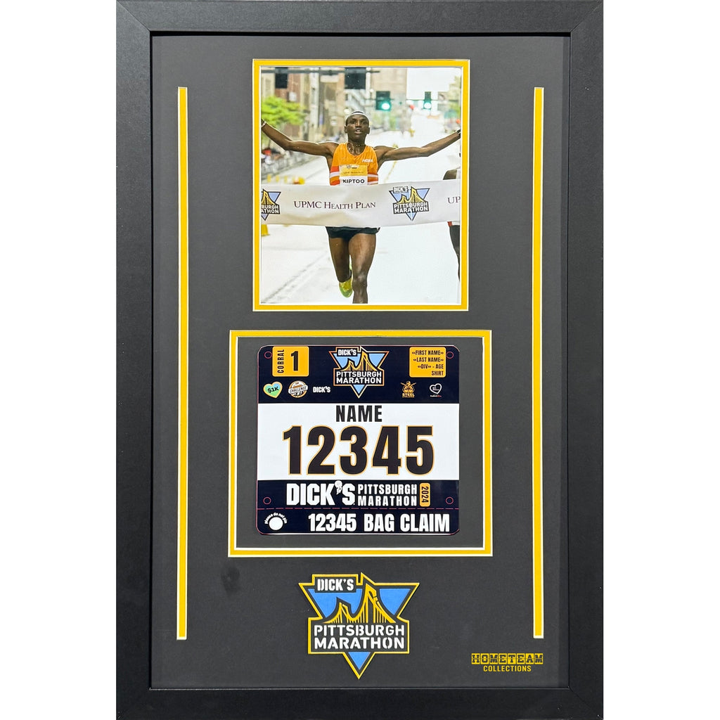 Pittsburgh Marathon Custom 8x10 Portrait & Bib Frame w Laser Logo PM5